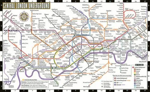 Streetwise London Underground Map - Laminated Map of the London ...