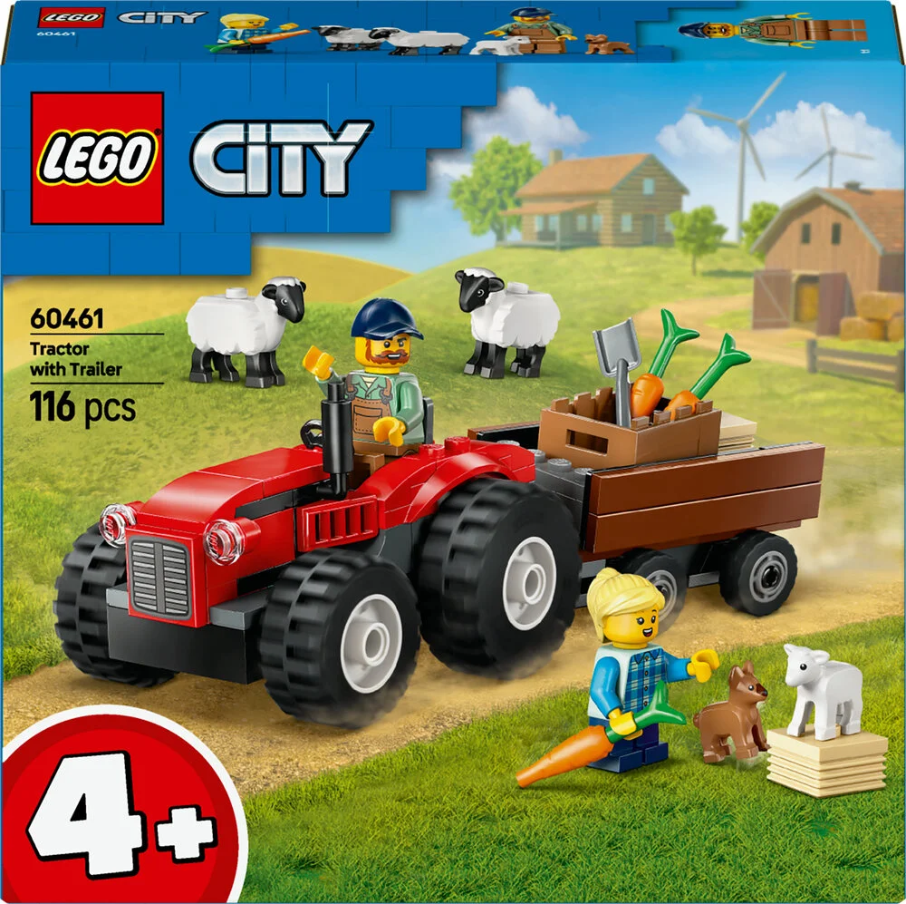 60461 LEGO City Great Vehicles Rød traktor med anhænger og får | LEGO ...
