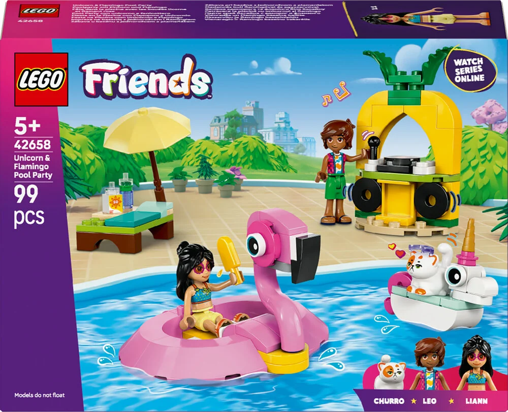 42658 LEGO Friends Poolparty med enhjørning og flamingo | LEGO | Bog & idé